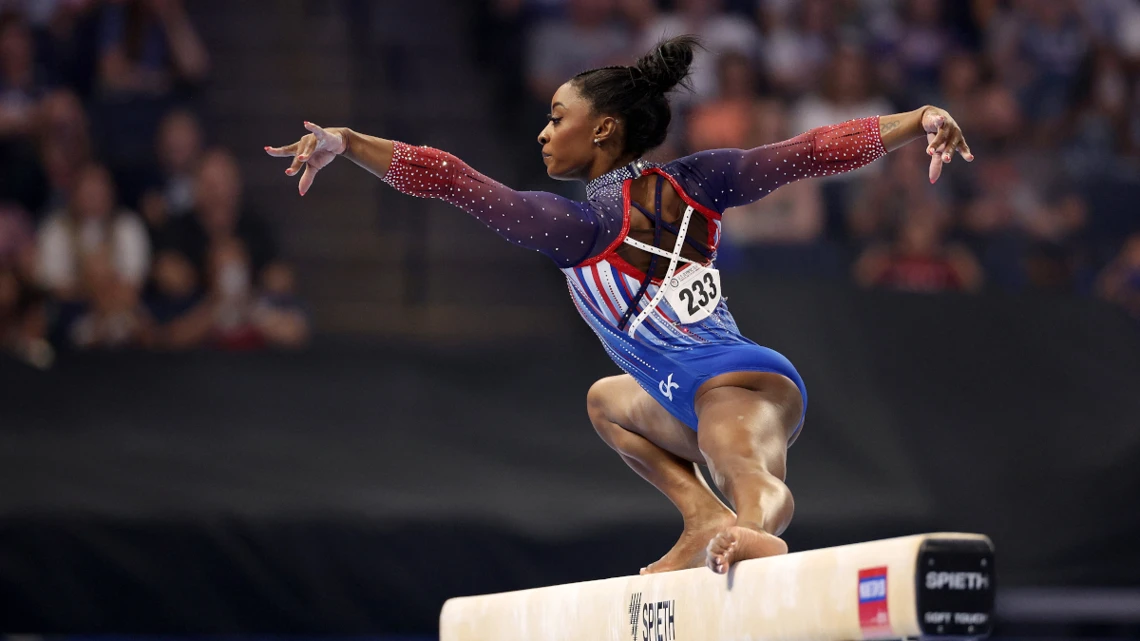 Simone Biles books Paris Olympics berth with US gymnastics trials all ...
