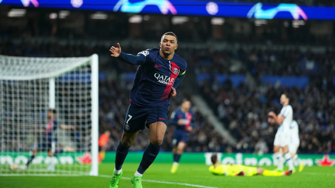 Mbappe double fires PSG past Real Sociedad to Champions League quarters ...