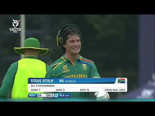 Steve Stolk's 87 runs from 36 balls | South Africa v Scotland | ICC U19 ...