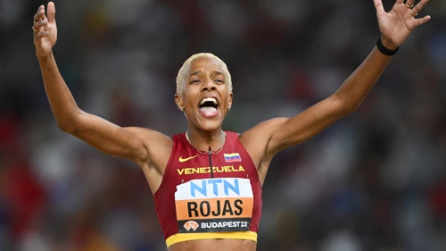 Venezuela's Rojas wins fourth straight world women's triple jump gold ...