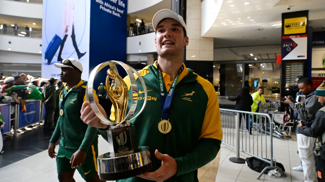 Triumphant Junior Boks welcomed back to South Africa | SuperSport