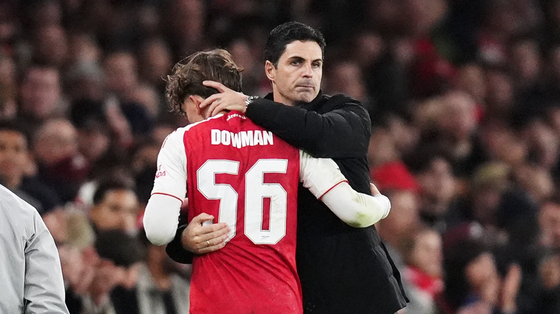 Arteta hails 'special' Dowman after 15-year-old makes historic Arsenal ...