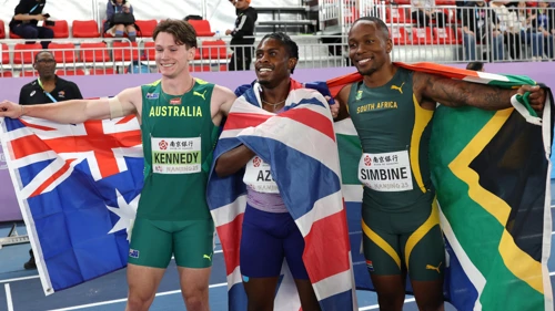 Simbine wins bronze as Britain's Azu storms to world indoor 60m gold ...