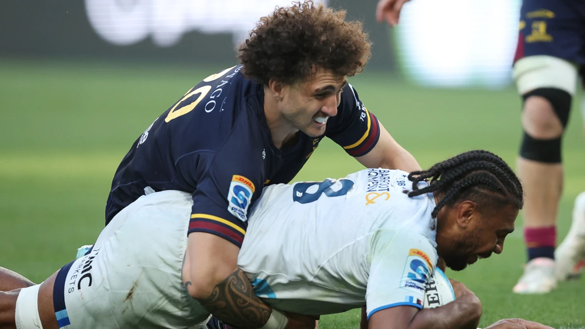 Sotutu scores hat-trick as Blues fight back to beat Highlanders ...