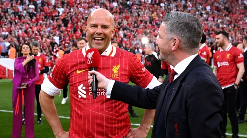 Slot 'incredibly proud' as Liverpool celebrate record-equalling title ...