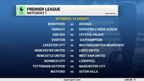 Premier League | 21/22 Fixtures Released | SuperSport