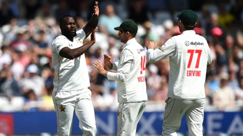 Tanaka Chivanga 4 wickets | Zimbabwe v South Africa | 1st Test Day 1 ...