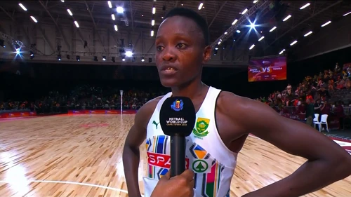 Post-match interview with Bongi Msomi | South Africa v Tonga | Netball ...
