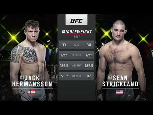 UFC Fight Night | Jack Hermansson v Sean Strickland | Highlights ...